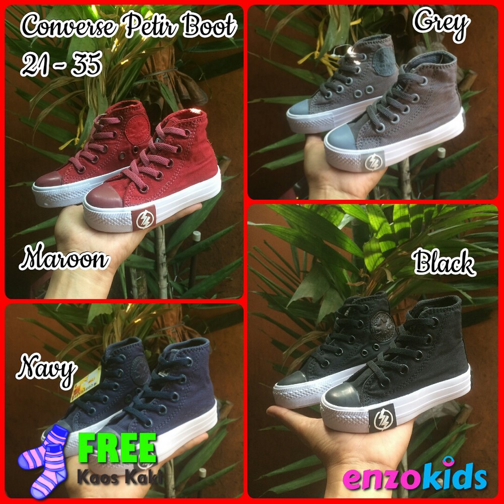 Jual Sepatu Anak Kets model Boot Convers Petir Hitam Maroon Grey Navy ...
