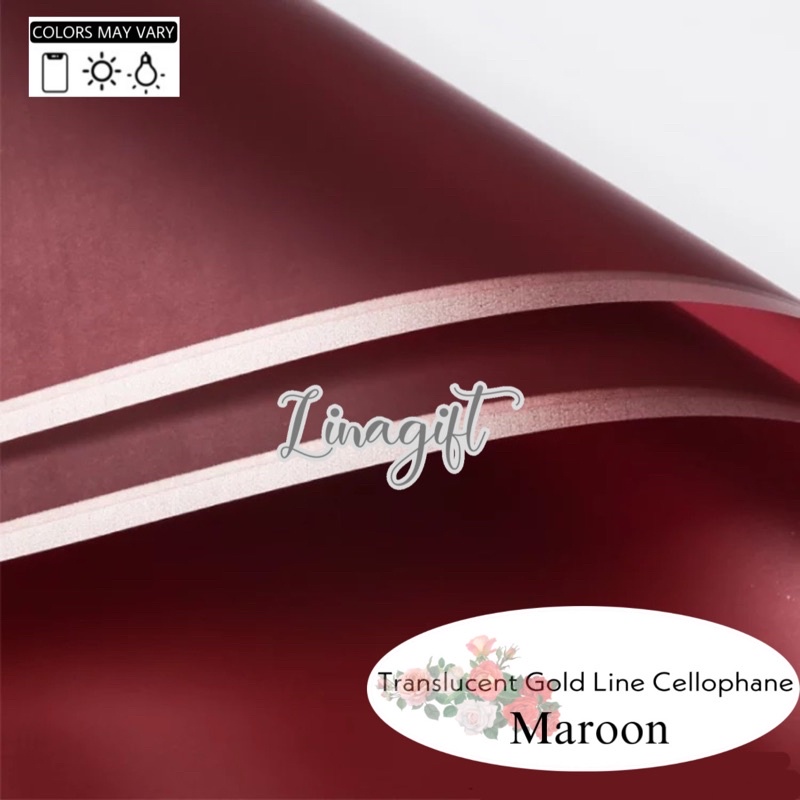 Jual ( 5 Lembar ) TRANSLUCENT GOLD LINE - KERTAS BUNGA LIS EMAS ...
