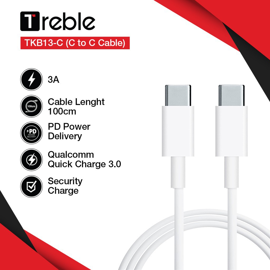 Jual GM TREBLE Kabel Data Type C to Type C QC3.0 Fast Charging 100cm ...