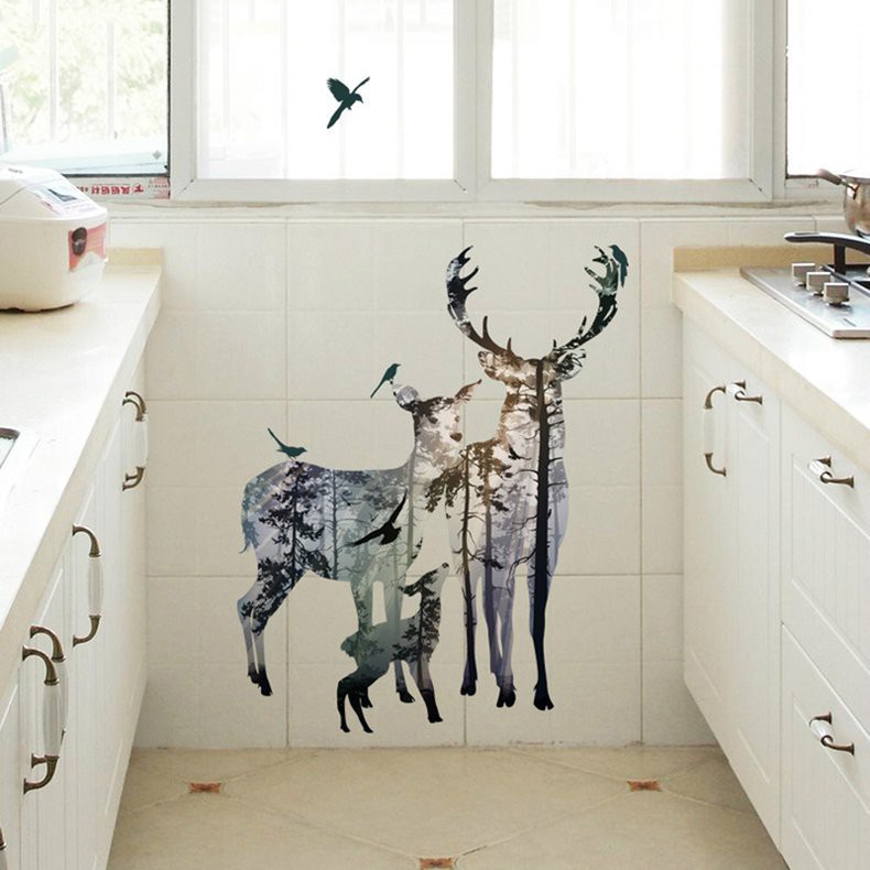 Jual WALLSTICKER STIKER RUSA SETIKER STICKER DINDING TEMBOK ANIMAL ...