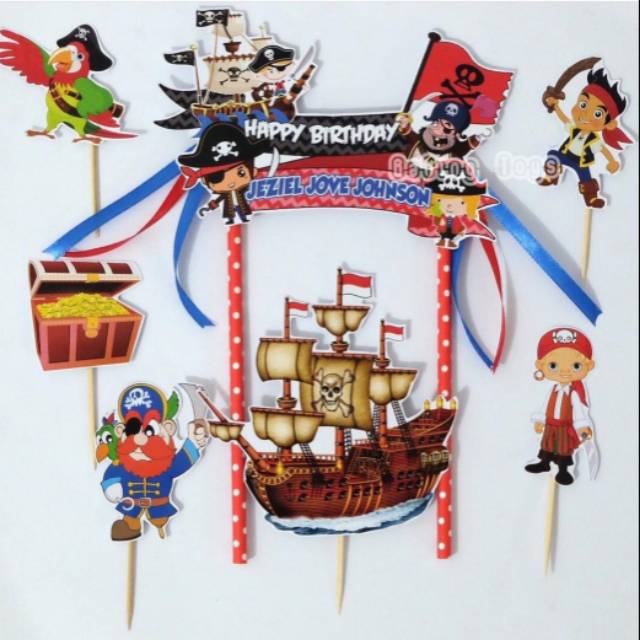 Jual Topper Cake Birthday Bajak Laut / Pirate Hiasan Kue Ulang Tahun ...