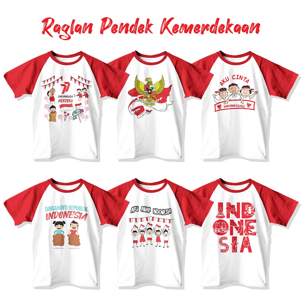 Jual Setelan Kaos Raglan Kemerdekaan indonesia series Anak Laki Laki ...