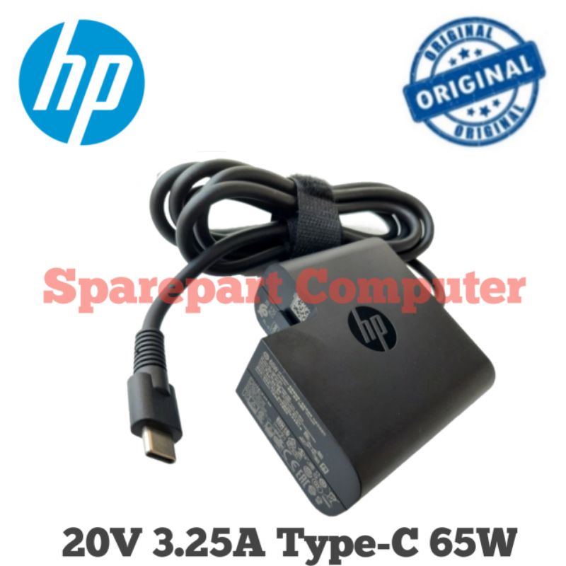 Jual Adaptor Charger Laptop HP Type C USB C 20V 3.25A 65W Original ...