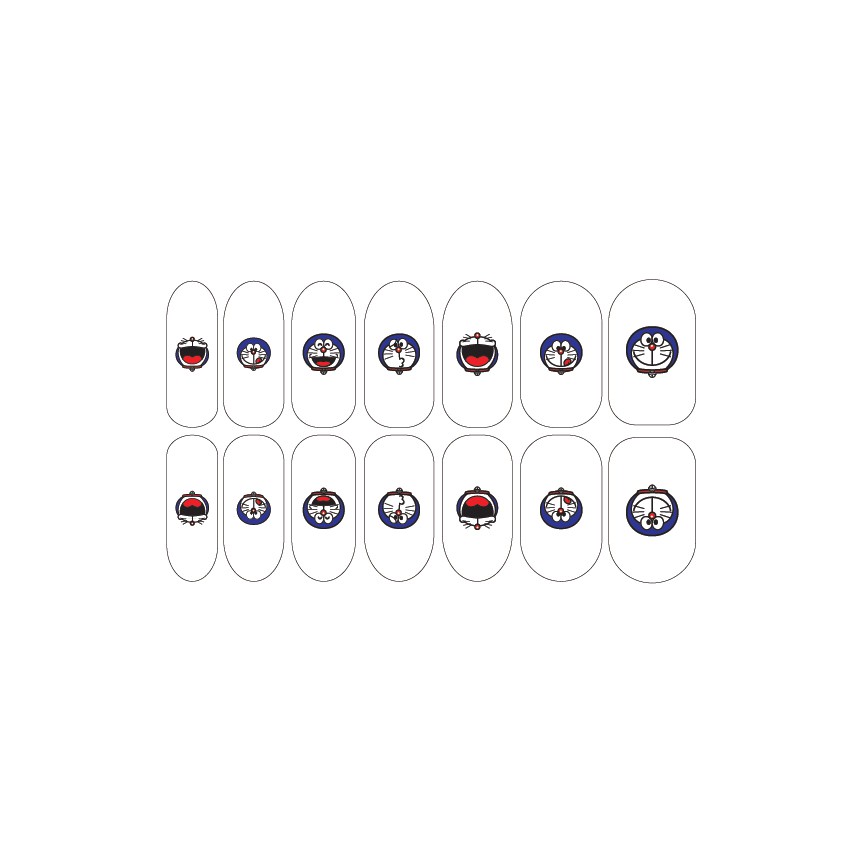 Jual POTATOO Nail Doraemon Emojis Temporary Tatto Sticker | Shopee ...