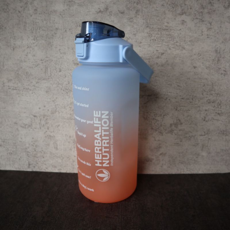Jual Botol Viral Jumbo 2 liter 2L Gradasi Pelangi ada sedotan | Shopee ...