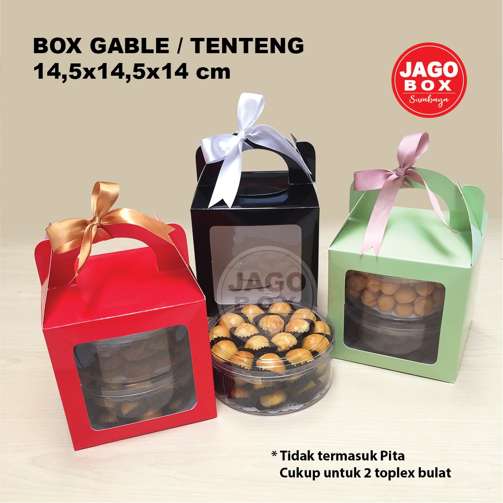 Jual Gable Box | Dos Tenteng | Box Cookies | Dos Kue Ivory 14,5x14,5x14 ...