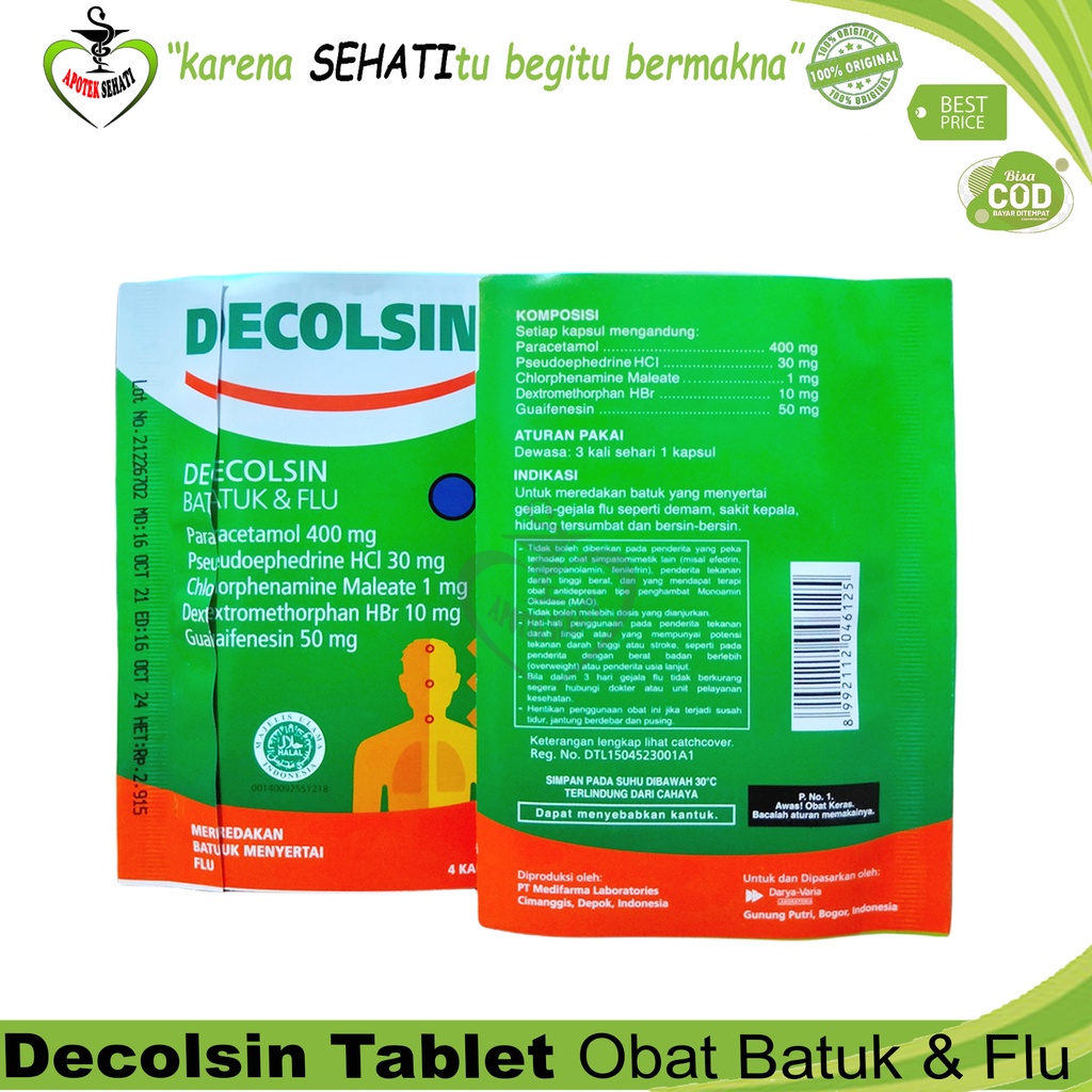 Jual Decolsin Kapsul Obat Batuk Pilek Flu Hidung Tersumbat | Shopee ...