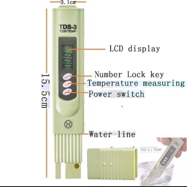 Jual TDS Meter/ TDS-3 alat pengukur kandungan mineral pada air ...