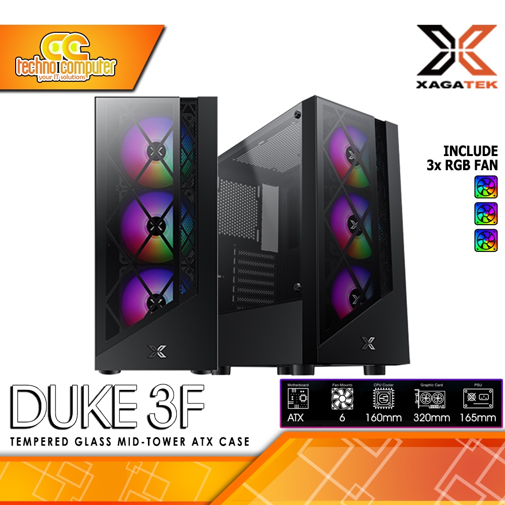 Jual CASING XIGMATEK/XAGATEK DUKE 3F - Mid Tower ATX Case Tempered ...