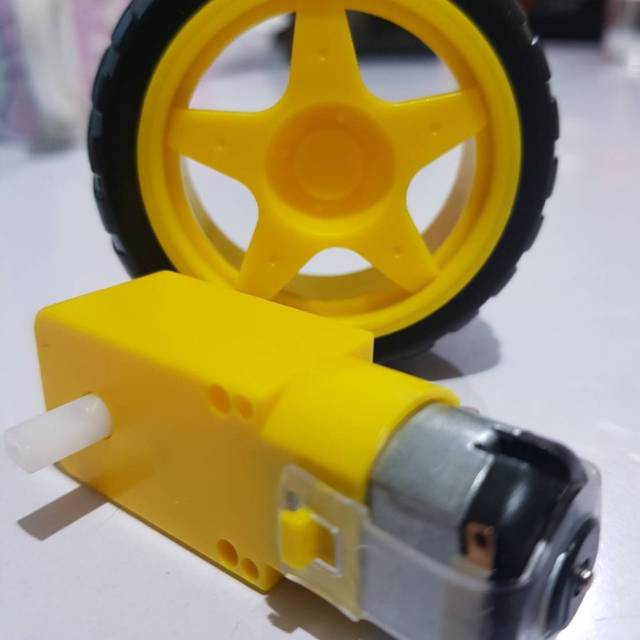 Jual Roda + Motor Gearbox Smart Car Robot Tyre 1:48 Gear Ratio Ban ...
