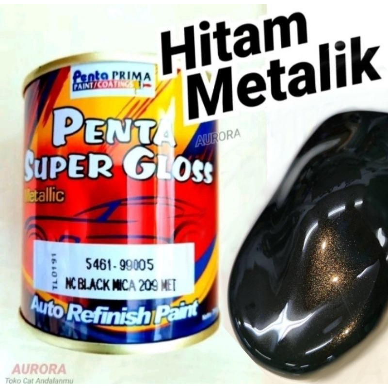 Jual Cat Penta Super Gloss 200gr NC Black Mica 209 Met Hitam Metalik ...