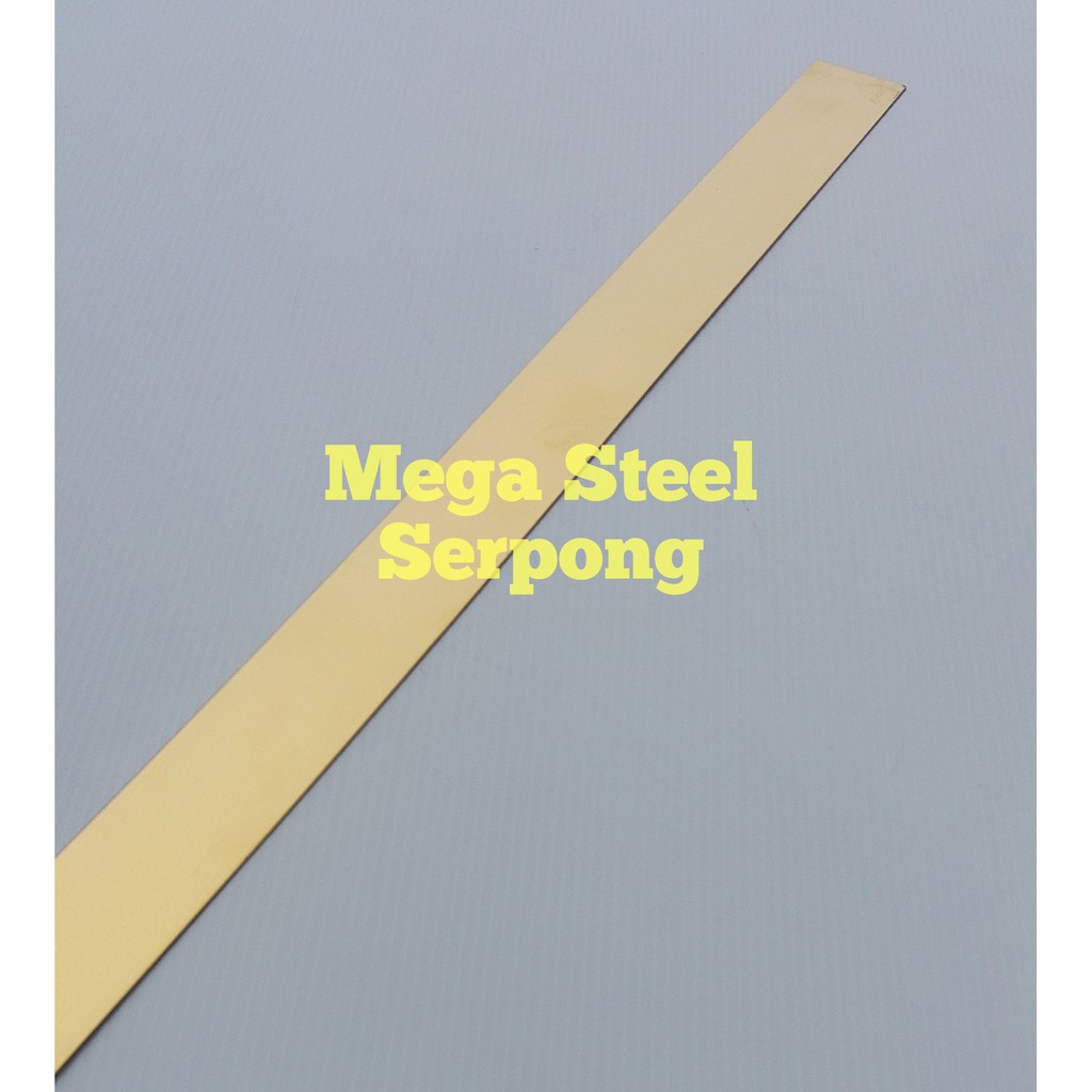 Jual Plat Strip Gold Stainless Steel Uk. 3 cm, Panjang 122 cm | Shopee ...