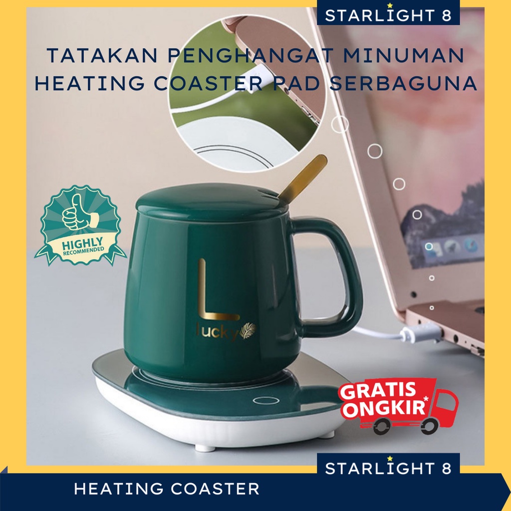 Jual Tatakan Gelas Penghangat Mug Minuman Susu Kopi Teh Heating Coaster ...