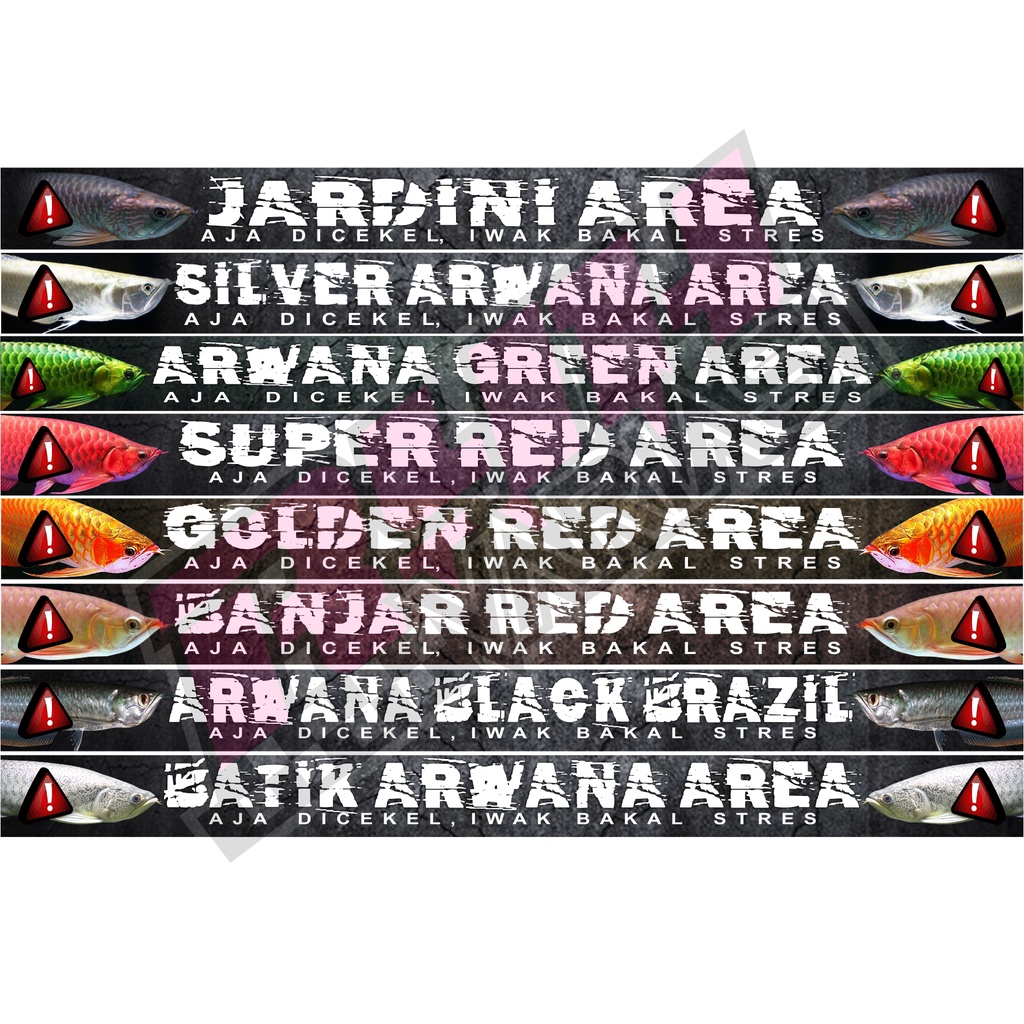 Jual Stiker Hiasan Aquarium Arwana Area Goldn Red Silver Banjr Red ...