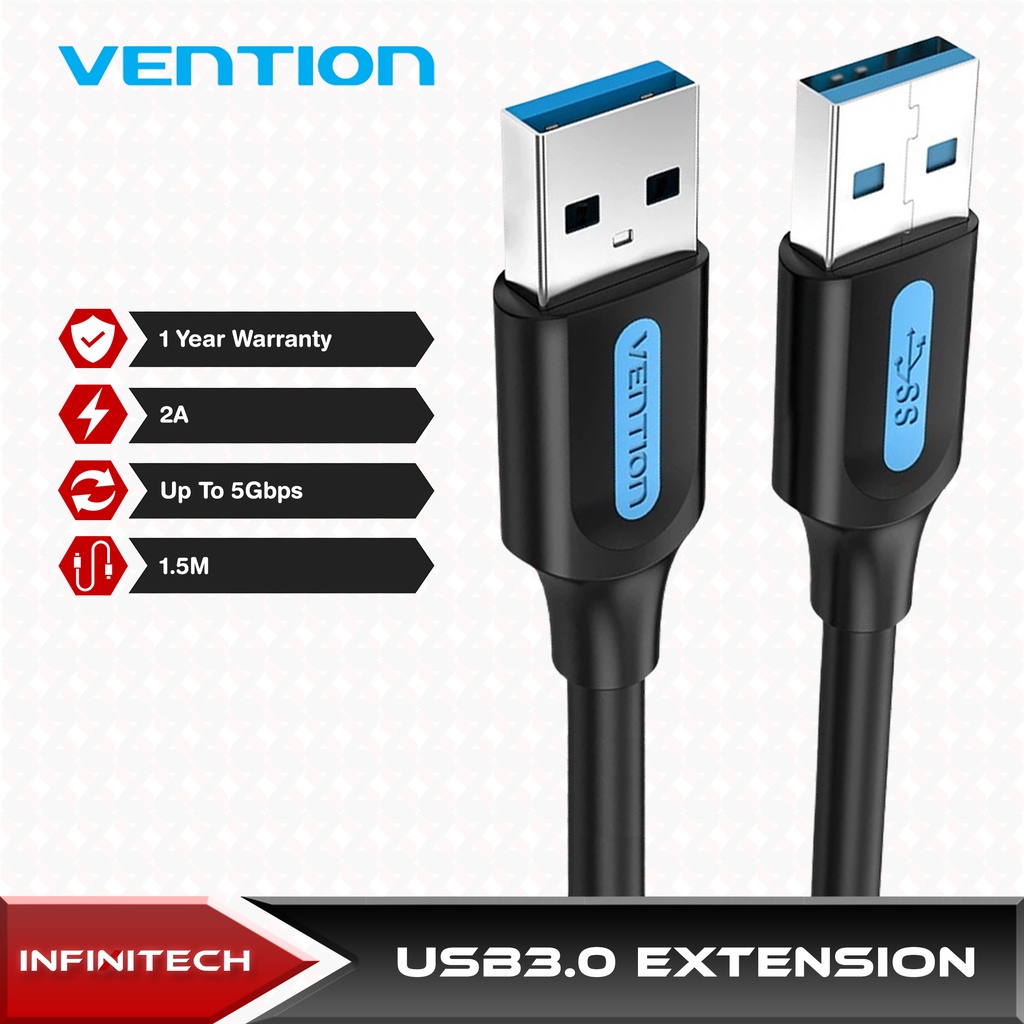 Jual Vention Kabel Data USB 3.0 Male To Male Extension Perpanjangan ...