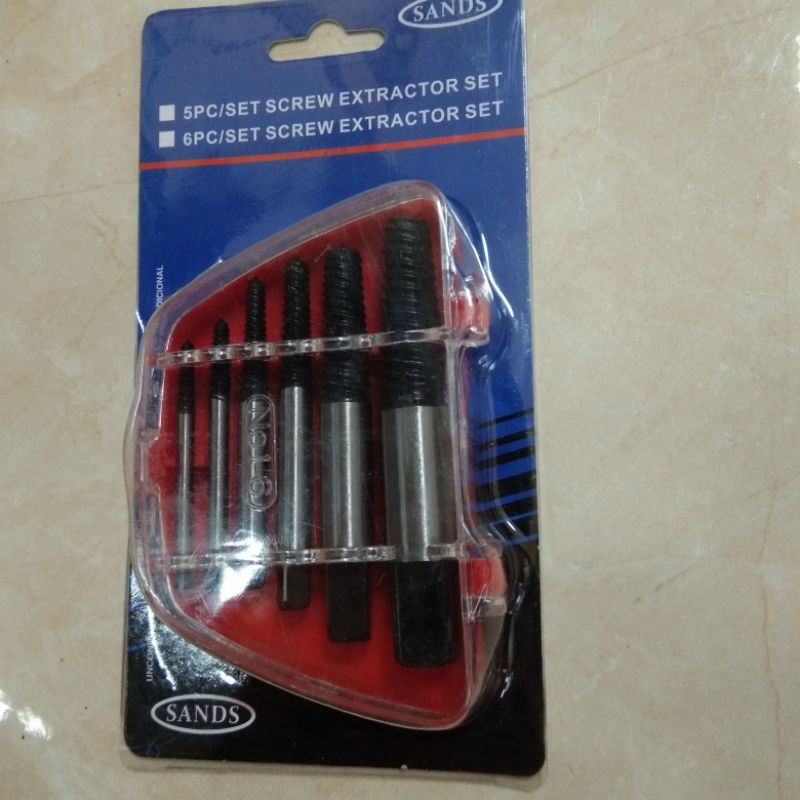 Jual Sands screw extractor set 6 pcs alat pembuka mur atau baut yg ...