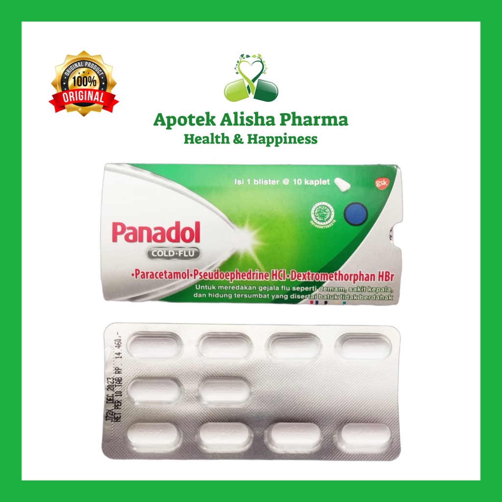 Jual Panadol Cold&Flu Tablet (Strip 10tablet) - Panadol Hijau Tablet ...