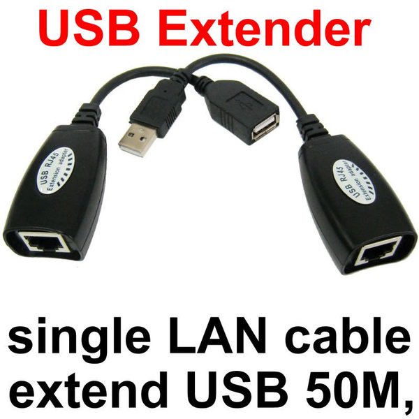 Jual USB EXTENDER RJ45 EXTENTION ADAPTER CONVERTER UP TO 150FT 50M VIA ...