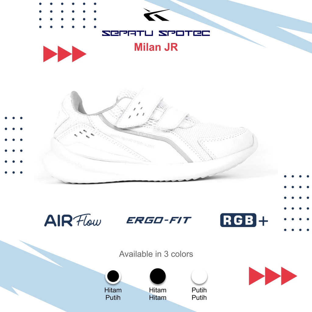 Jual SPOTEC Sepatu Anak MILAN JR Putih - Putih | Shopee Indonesia