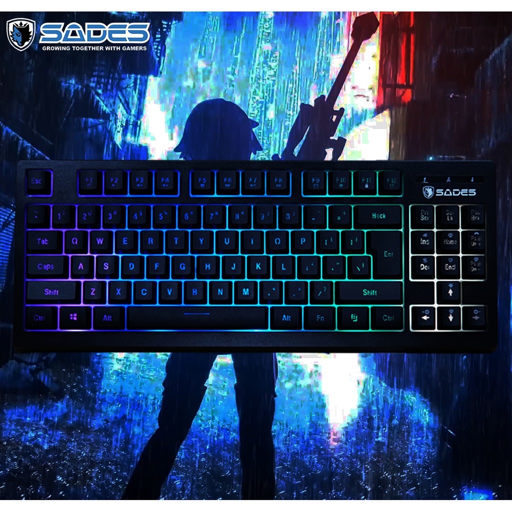 Jual Keyboard Gaming Sades SABRE TKL Membrane Keyboard RGB Illumination ...