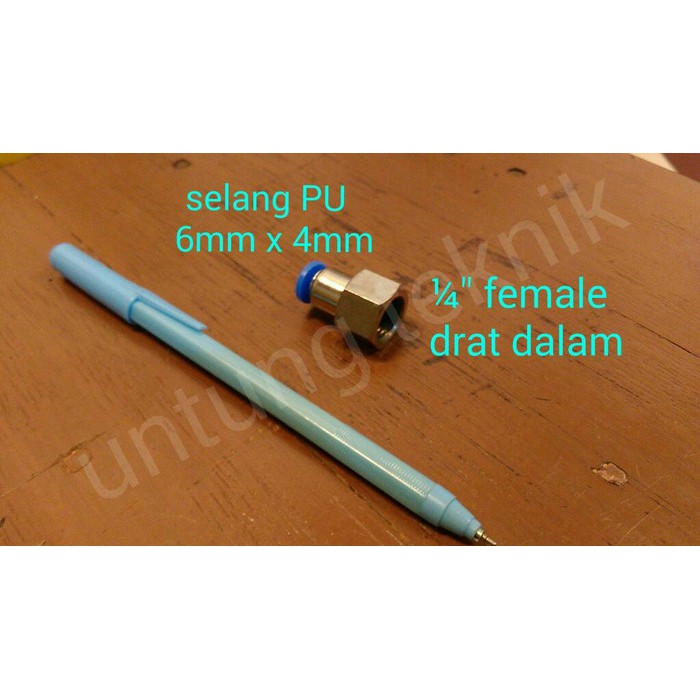 Jual Nepel / Fitting selang PU drat dalam 6mm x 1/4" | Shopee Indonesia