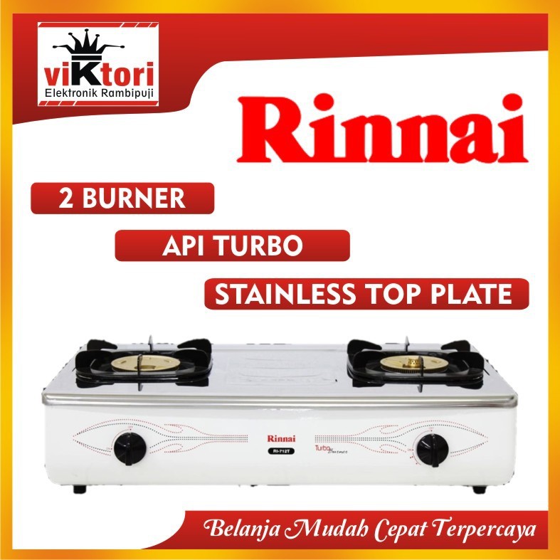 Jual RINNAI KOMPOR GAS 2 TUNGKU RI712T / KOMPOR GAS RINNAI TURBO PUTIH ...