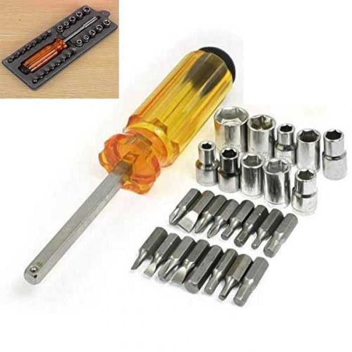 Jual OBENG SET CREWDRIVER BIT SOCKET 28 IN 1 / KUNCI OBENG SOCKET ...