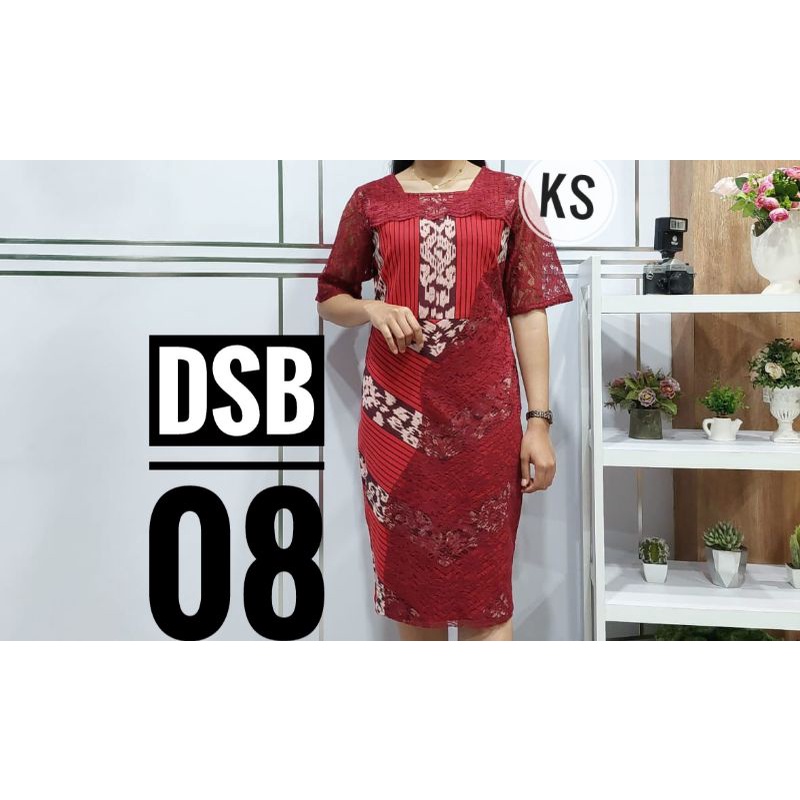 Jual DSB/DRESS TENUN KOMBINASI BROKAT/DRESS SPAN BROKAT/DRESS SPAN ...