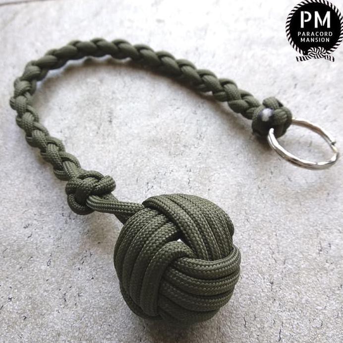 Jual MONKEY FIST SELF DEFENSE LANYARD PARACORD 30 CM WITH STEEL BALL ...