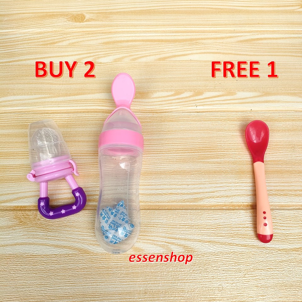 Jual Baby Feeder Alat mpasi makan bayi sendok botol empeng buah gratis ...