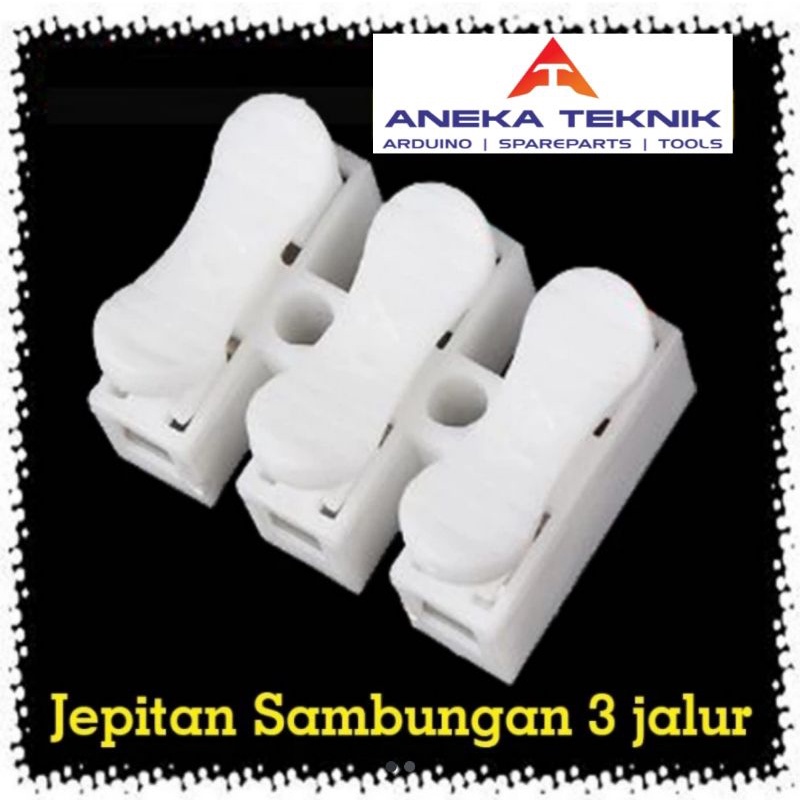 Jual Terminal Sambungan Jepit 3 Kabel / Quick Connect 3 Wire Connector ...