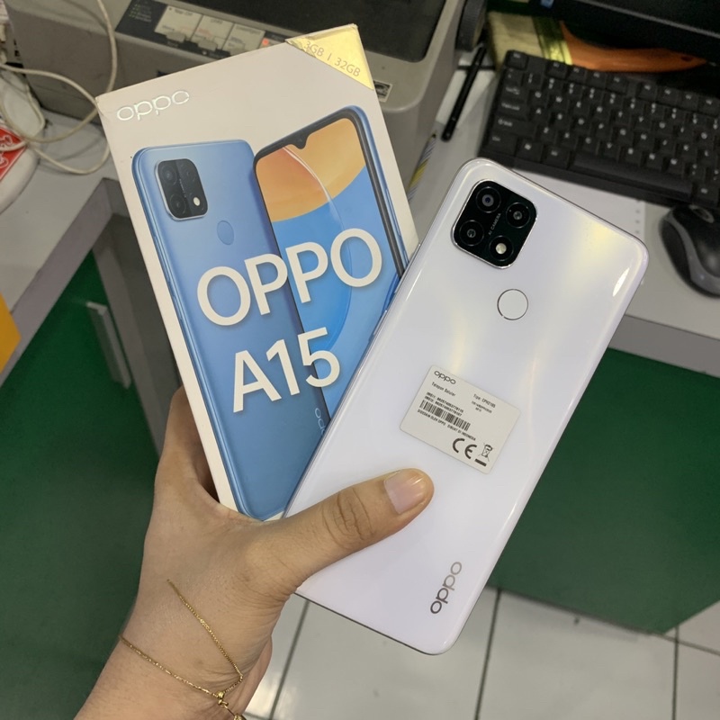 Jual Oppo A15 3/32gb second Bekas pakai normal fullset original resmi | Shopee Indonesia
