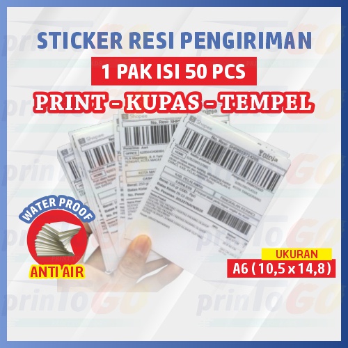 Jual LABEL PENGIRIMAN / STIKER PENGIRIMAN / LABEL RESI UKURAN A6 ISI ...