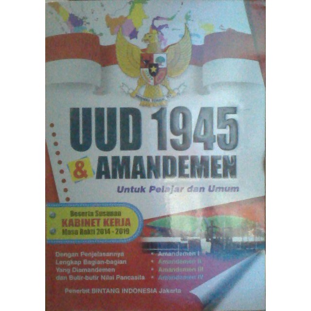 Jual buku uud 1945 amandemen lengkap dengan kabinet kerja pemerintahan dan pancasila | Shopee ...