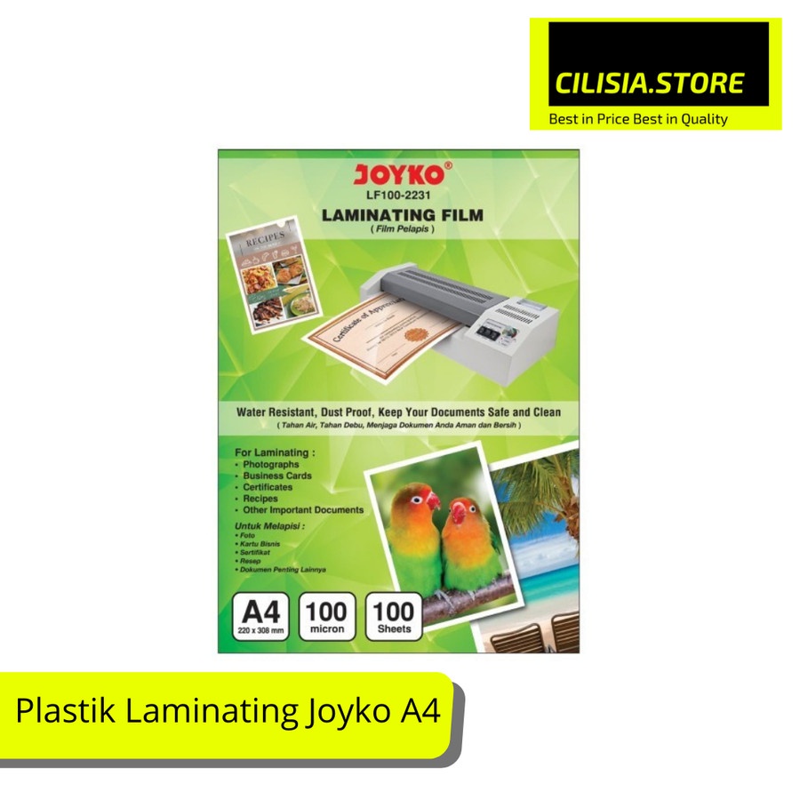 Jual Plastik Laminating Joyko A4 LF-2231 Laminasi Pouch Film 100 Micron ...