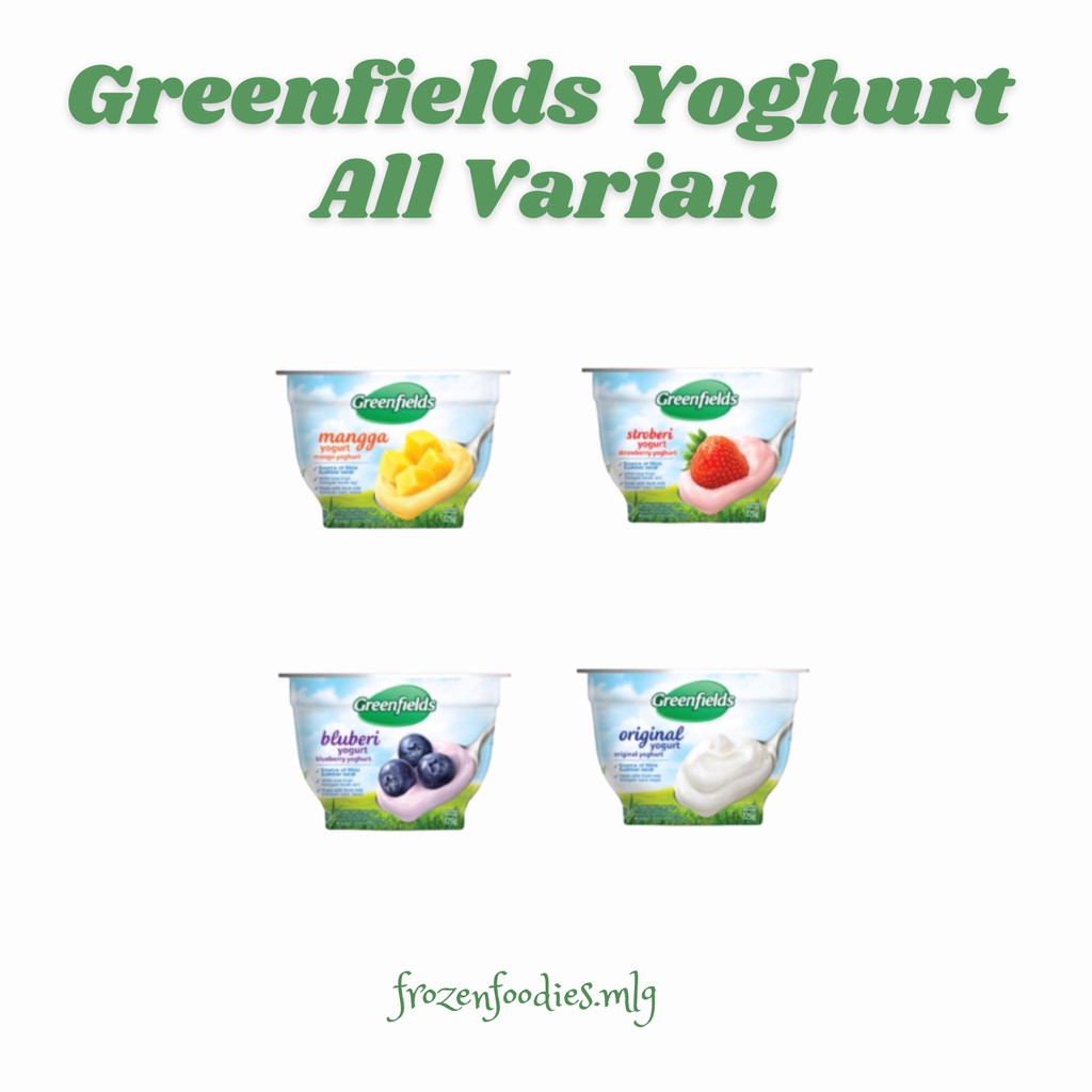 Jual Greenfields Yogurt plain, mangga, strawberry, blueberry, mix berry ...