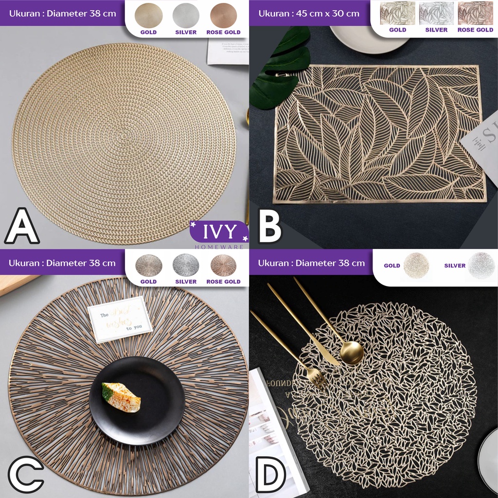 Jual [IVY] Placemat Tatakan Table Mat Alas Makan PVC Piring Meja Makan ...