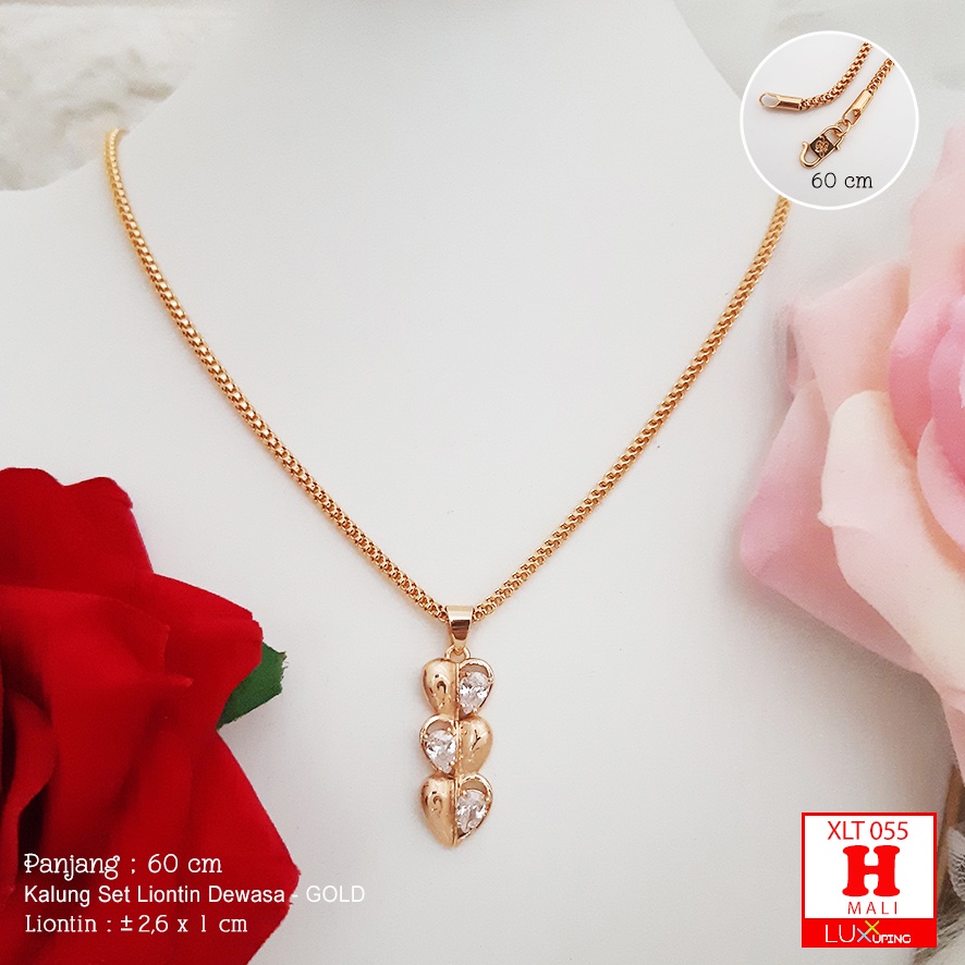 Jual XLT 055 Kalung 60 cm Set Liontin Panjang Kalung Perhiasan Wanita ...
