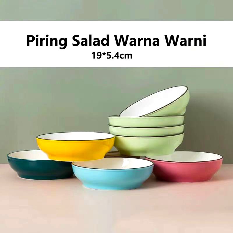 Jual Piring Keramik Salad Bulat Warna Warni | Shopee Indonesia