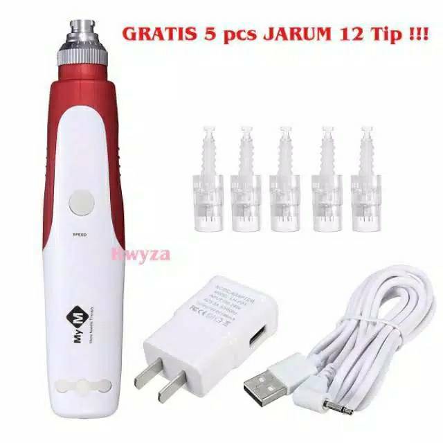 Jual Dermapen electric dermaroller MyM pink microneedle derma pen ...