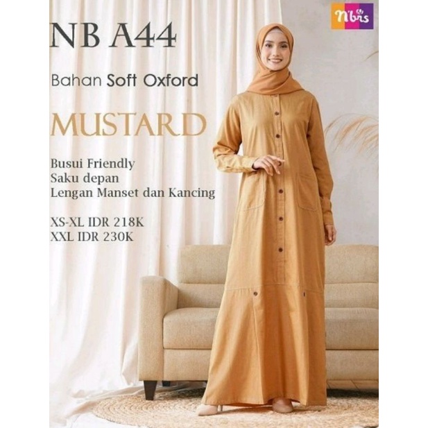 Jual GAMIS NIBRAS NB a44 MUSTARD/SIZE XL | Shopee Indonesia