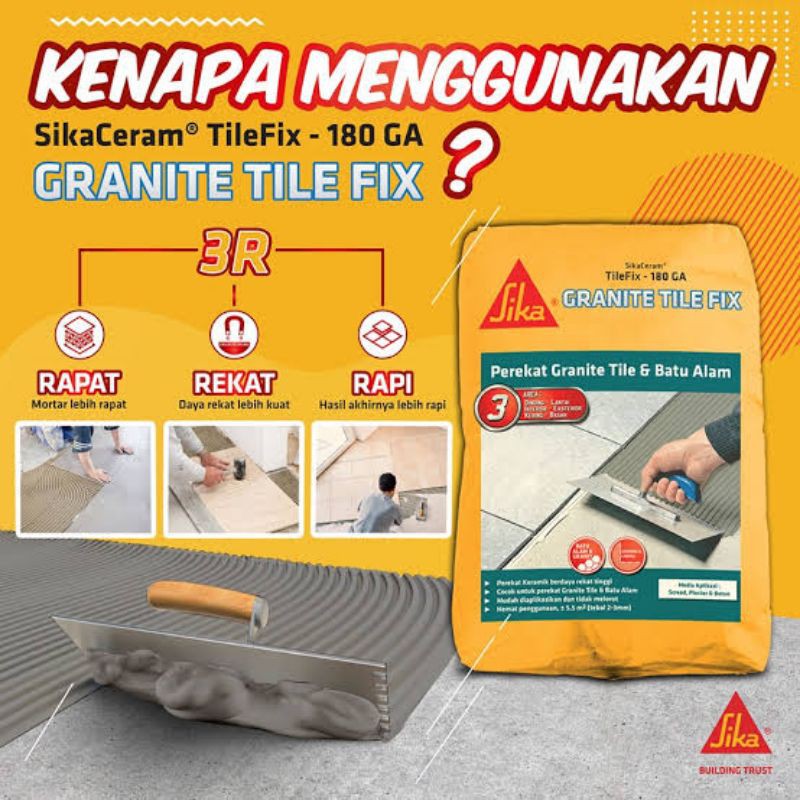 Jual Sika Ceram TileFix 180 GA 25 Kg - Perekat Granit Keramik Tegel ...