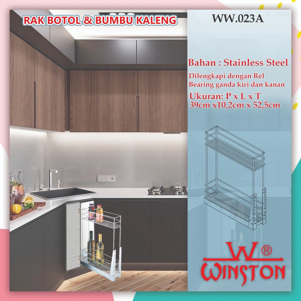 Jual Rak Tarik Botol Stainless Winston WW 023A dan Chrome Winston OK ...