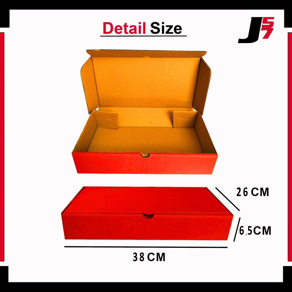 Jual Box Die Cut 38x26x6 Cm Merah / Box Hampers / Box Kue Kering/Box ...