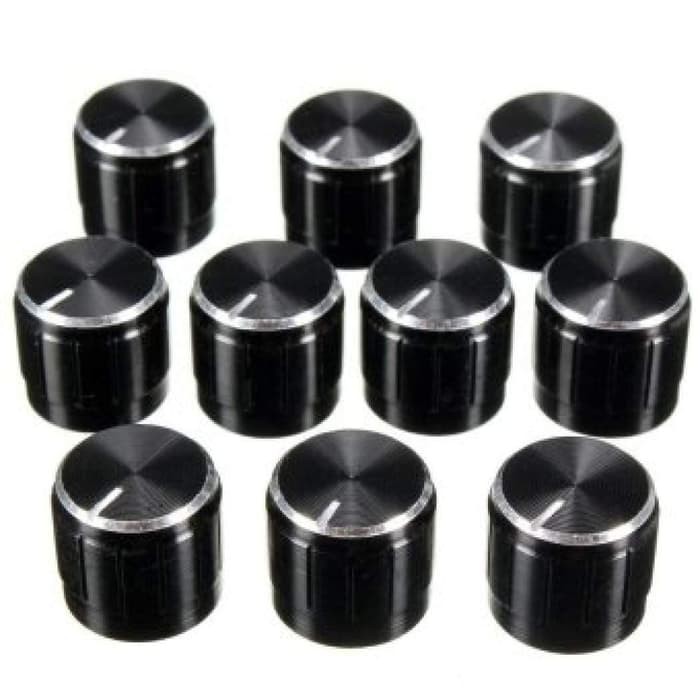 Jual Knob Potensio Aluminium Black Tutup Potensiometer Volume Putar ...