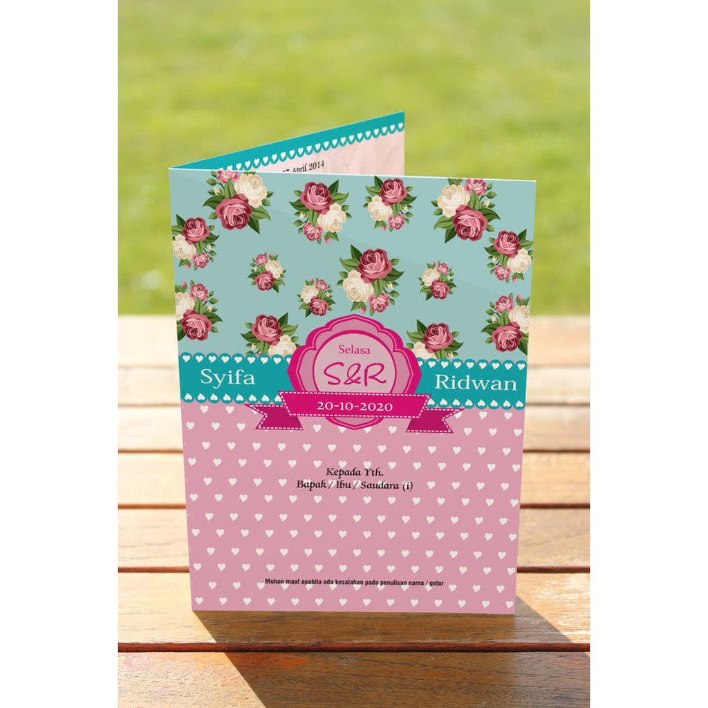 Jual Undangan Pernikahan Bisa Pilih Motif Full Color Tambah Foto Denah ...