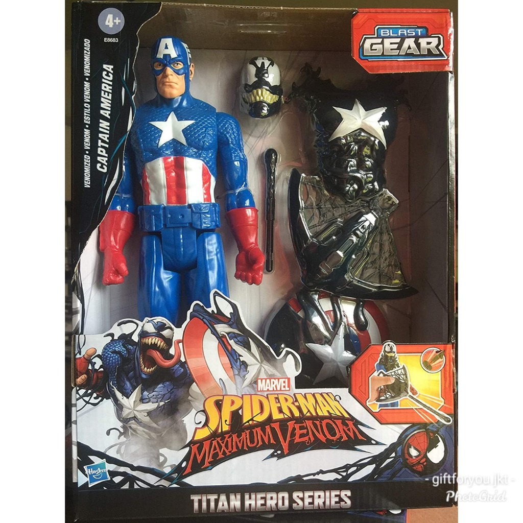 Jual Marvel Titan Hero Captain America Blast Gear Venom Mainan Figure ...