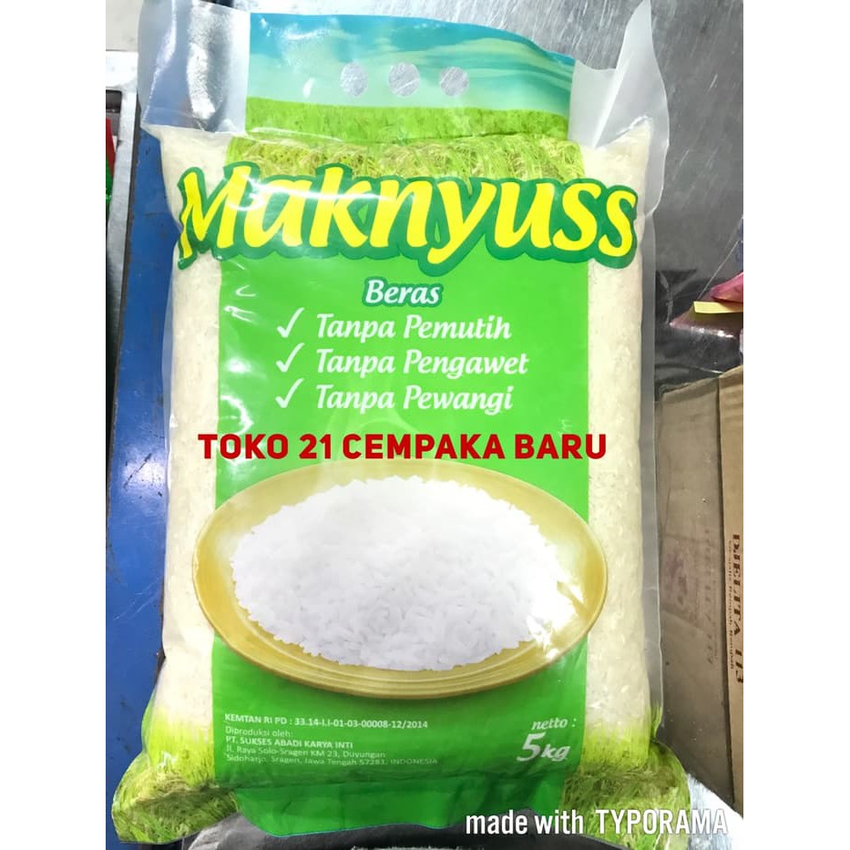 Jual Beras Maknyuss 5KG FULL Asli Maknyus Putih Slyp Wangi 5 KG Murah ...