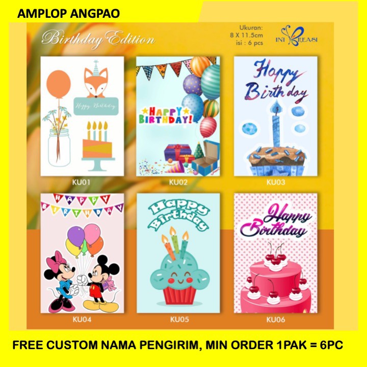 Jual AMPLOP BIRTHDAY ANGPAO MODEL PENDEK | Shopee Indonesia