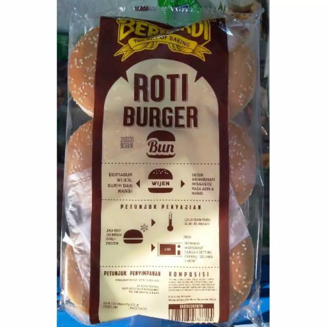 Jual ROTI BURGER BUN BERNADI 250GR ISI 6 || Frozen Food Bandung Beef ...